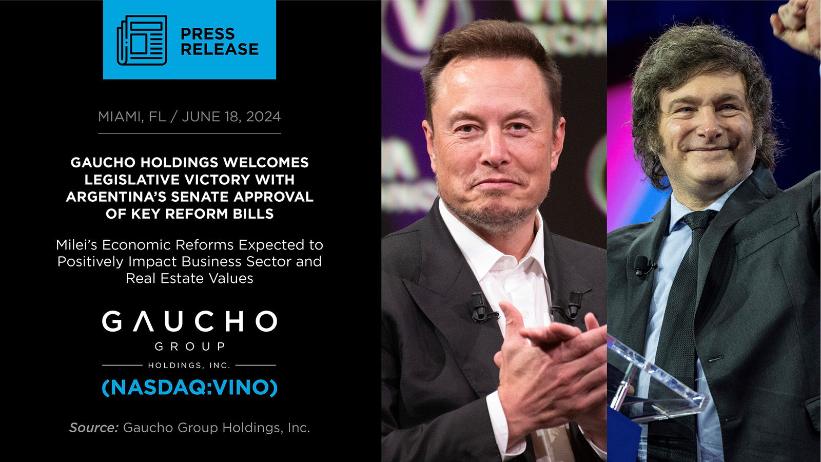 GAUCHO HOLDINGS WELCOMES LEGISLATIVE VICTORY WITH ARGENTINA’S SENATE ...